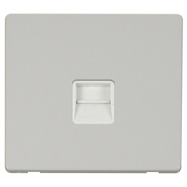 Click Definity Flat Plate Screwless Single Polar White Telephone Master ...