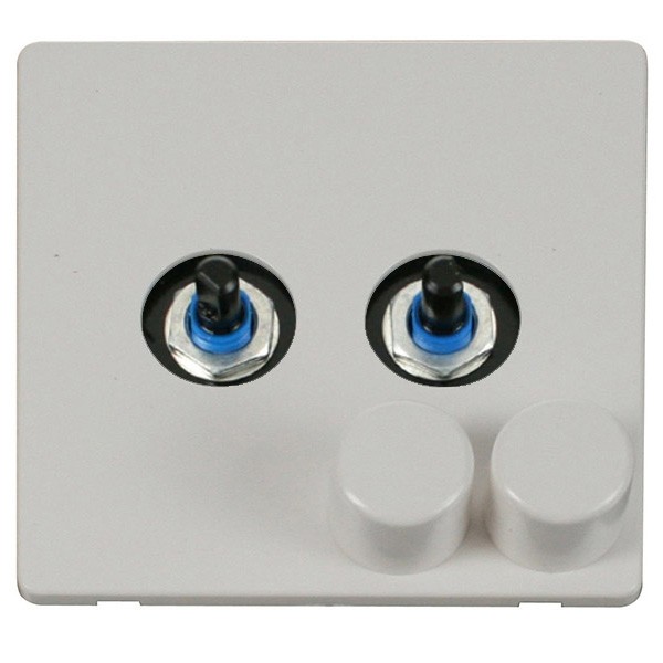 Click Definity Flat Plate Screwless 2 Gang 2 Way 250W Dimmer Switch ...