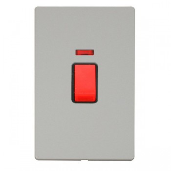 Click Definity Flat Plate Screwless 45A 2 Gang Double Pole Black Switch ...