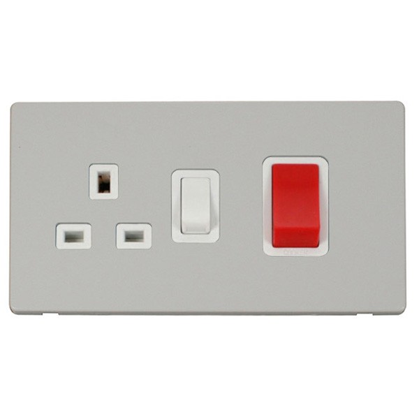 Click Definity Flat Plate Screwless 45A Double Pole Switch with 13A ...