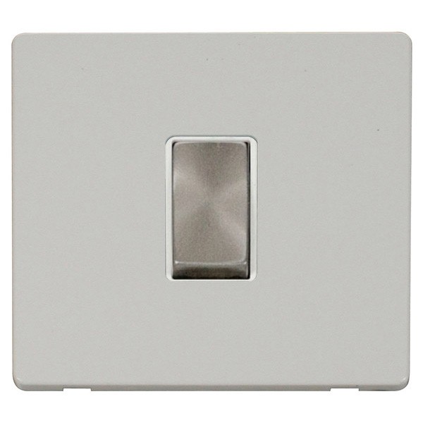 Click Definity Flat Plate Screwless 10AX 1 Gang 2 Way Polar White ...
