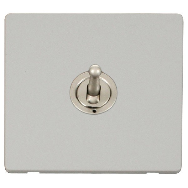 Click Definity Flat Plate Screwless 10AX 1 Gang 2 Way Pearl Nickel ...