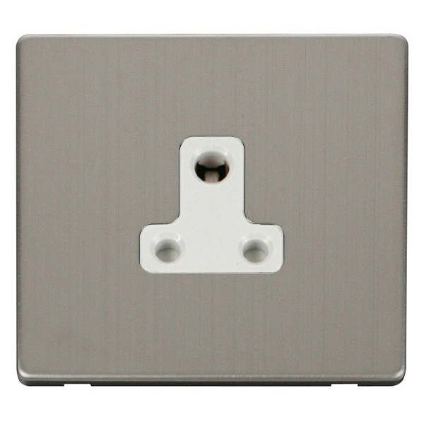 Click Definity Flat Plate Screwless 1 Gang 5A Round Pin Polar White ...