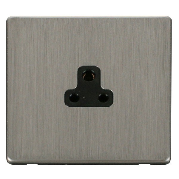 Click Definity Flat Plate Screwless 1 Gang 2A Round Pin Black Socket ...