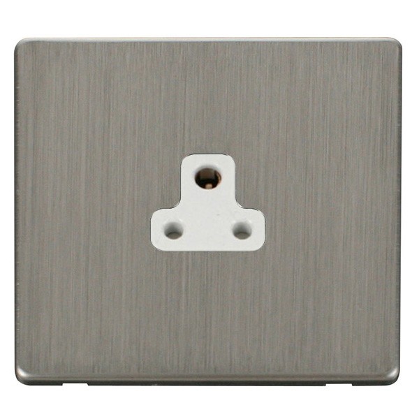 Click Definity Flat Plate Screwless 1 Gang 2A Round Pin Polar White ...