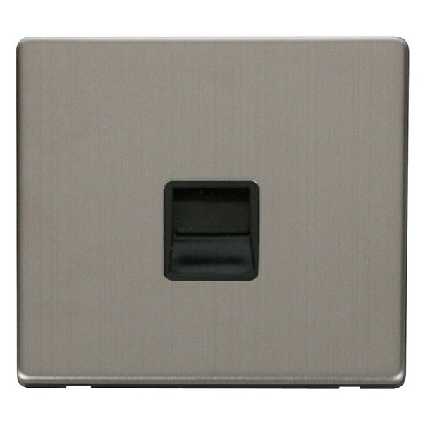 Click Definity Flat Plate Screwless Single Black Telephone Secondary ...