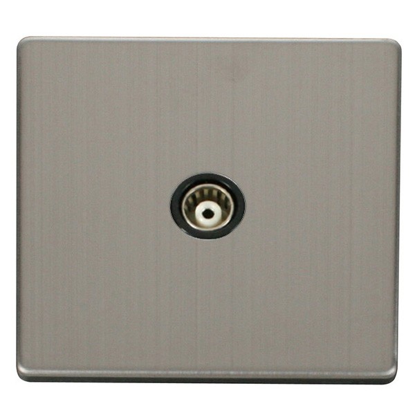 Click Definity Flat Plate Screwless Black Single Isolated Coaxial ...