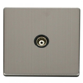 Click Definity Flat Plate Screwless Black Single Isolated Coaxial ...
