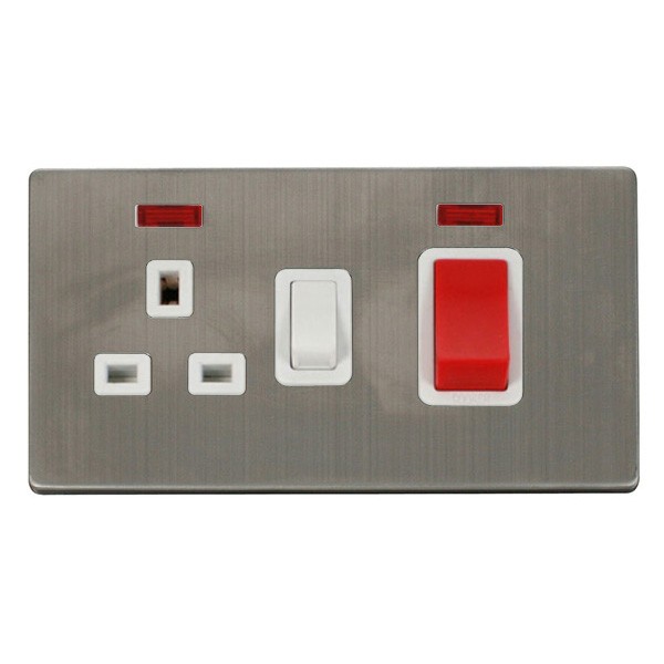 Click Definity Flat Plate Screwless 45A Double Pole Switch with 13A ...