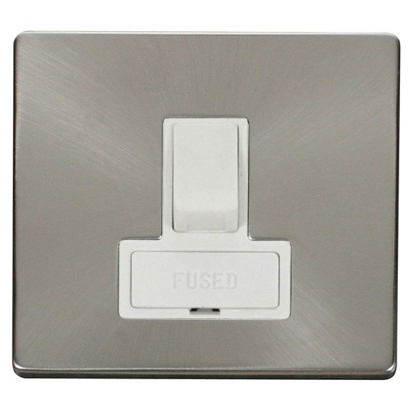 Click Definity Flat Plate Screwless 13A Polar White Fused FCU Switched ...