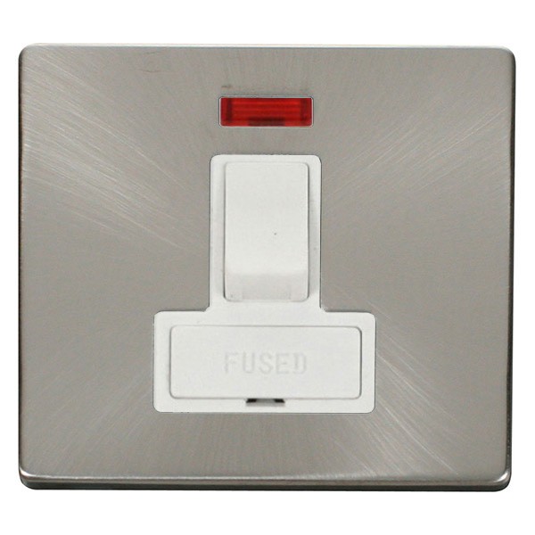 Click Definity Flat Plate Screwless 13A Polar White Fused FCU Switched ...