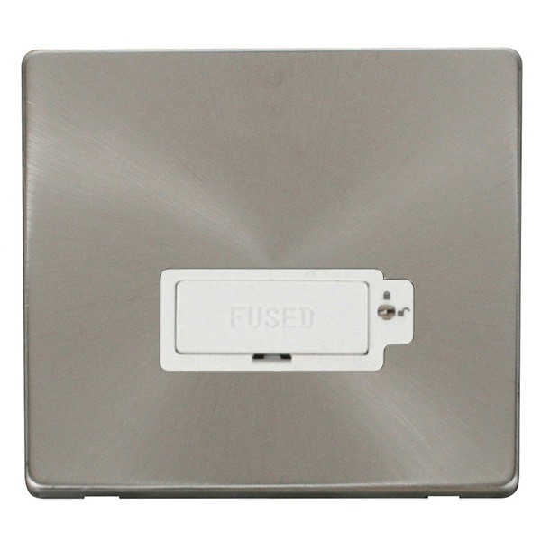 Click Definity Flat Plate Screwless Lockable 13A Polar White Fused ...