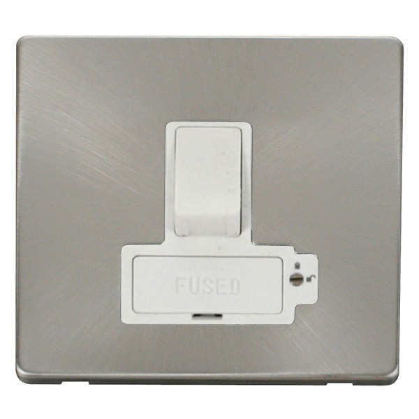 Click Definity Flat Plate Screwless Lockable 13A Polar White Fused ...