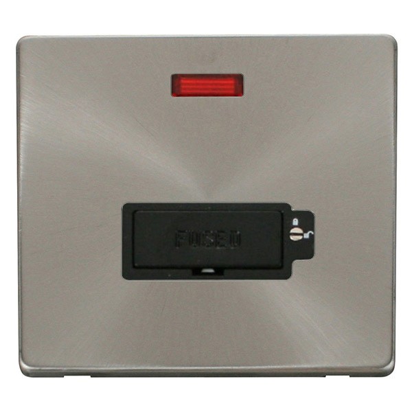 Click Definity Flat Plate Screwless Lockable 13A Black Fused Connection ...