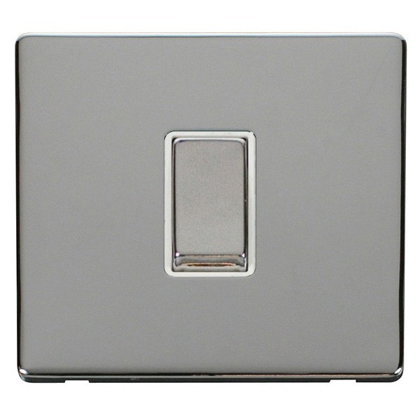 Click Definity Flat Plate Screwless 10AX 1 Gang Polar White Insert with ...