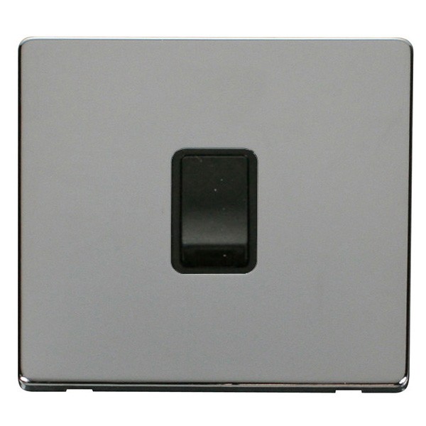 Click Definity Flat Plate Screwless 20A Double Pole Black Switch with ...