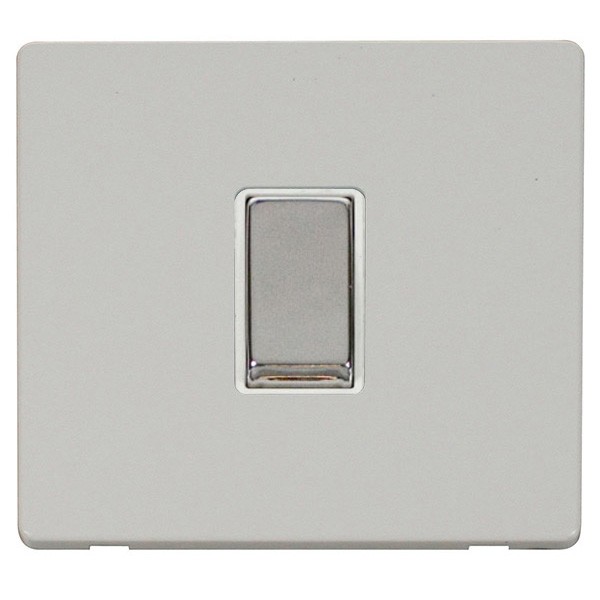 Click Definity Flat Plate Screwless 10AX 1 Gang Polar White Insert with ...