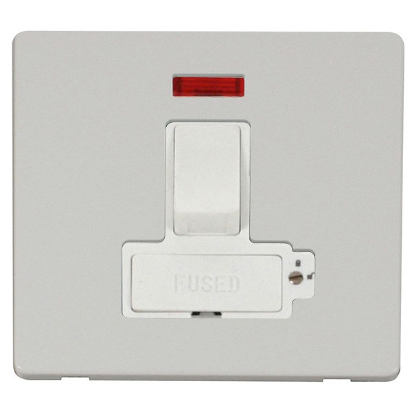 Click Definity Flat Plate Screwless Lockable 13A Polar White Fused ...