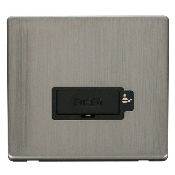 Click Definity Flat Plate Screwless Lockable 13A Black Fused Connection ...