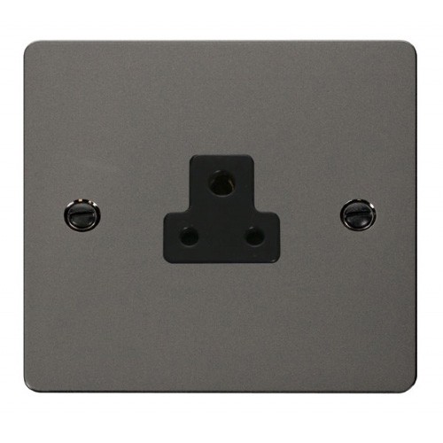 Click Define Black Nickel Flat Plate 2A Round Pin Socket Outlet with ...