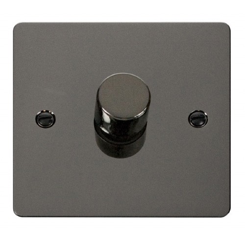 Click Define Black Nickel Flat Plate 1 Gang 2 Way 400W Dimmer Switch at ...