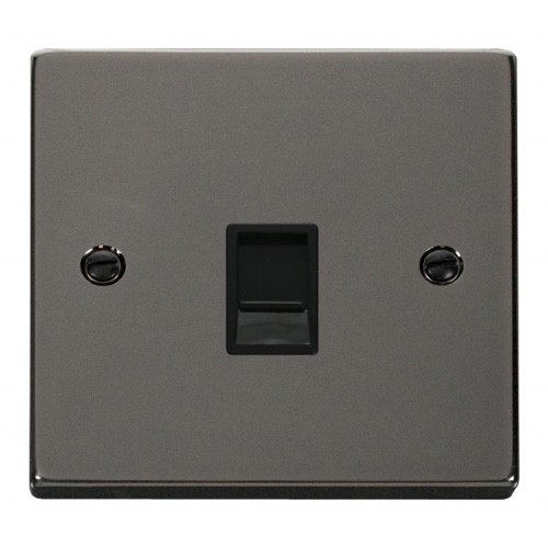 Click Deco Victorian Black Nickel Single RJ45 Socket Outlet with Black ...