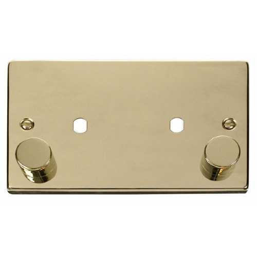 Click Deco Victorian Polished Brass 2 Gang Plate 2 Dimmer Module ...