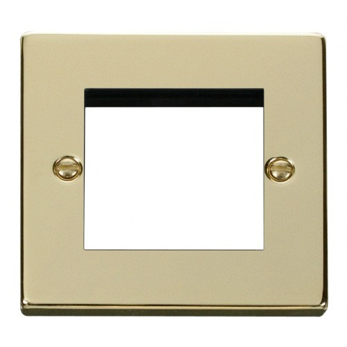 Click Deco Victorian Polished Brass Single Plate Twin Media Module ...