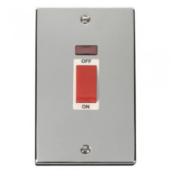 Click Deco Victorian Polished Chrome 2 Gang 45A Double Pole Switch With ...