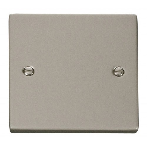 Click Deco Victorian Pearl Nickel 1 Gang Blank Plate | UKES