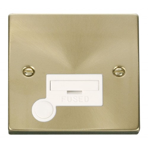Click Deco Victorian Satin Brass 13A Fused Connection Unit With Flex ...