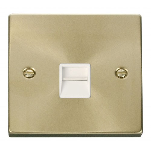 Click Deco Victorian Satin Brass Single Telephone Socket Outlet Master ...