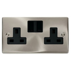 Click Deco Victorian Satin Chrome with Black Inserts at UK Electrical ...
