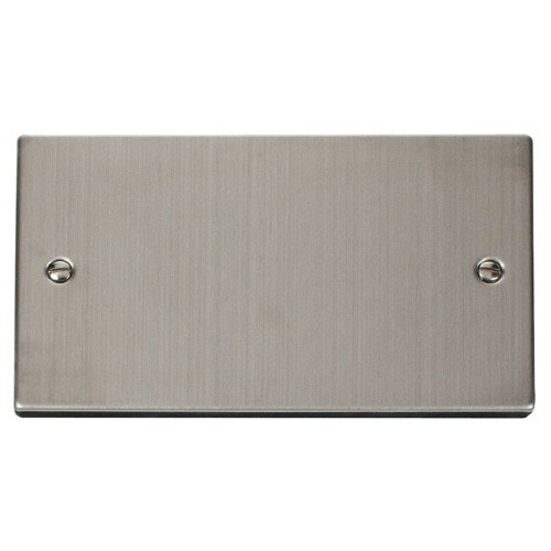 Click Deco Victorian Stainless Steel 2 Gang Blank Plate at UK ...