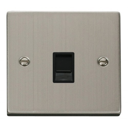 Click Deco Victorian Stainless Steel Single RJ45 Socket Outlet with ...