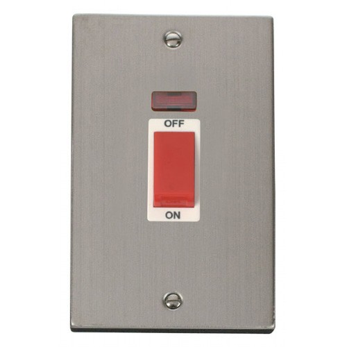 Click Deco Victorian Stainless Steel 45A Vertical Double Pole Switch ...