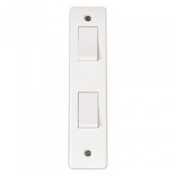 Click Mode White 2 Gang 2 Way 10A Architrave Switch at UK Electrical ...