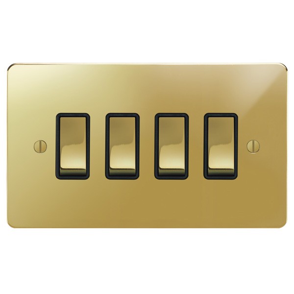 Focus SB Ambassador APB11.4B 4 gang 20 amp 2 way switch in Polished ...