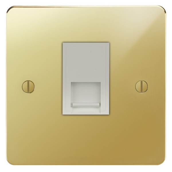 Focus SB Ambassador APB25.1W 1 gang slave telephone socket in Polished ...