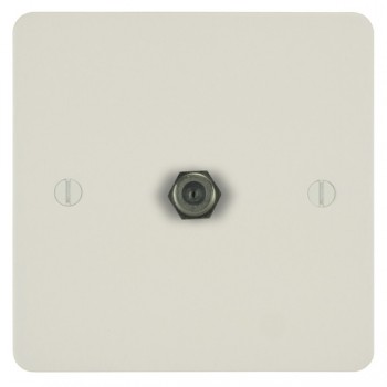 Focus SB Ambassador APW54.1 1 gang satellite socket in Primed White | UKES