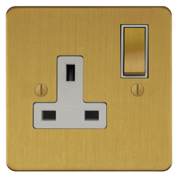 Focus SB Ambassador ASB18.1W 1 gang 13 amp switched socket in Satin ...