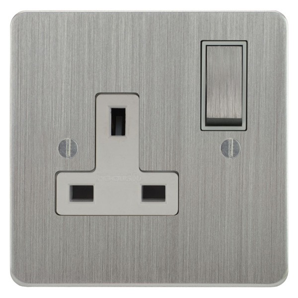 Focus SB Ambassador ASC18.1W 1 gang 13 amp switched socket in Satin ...