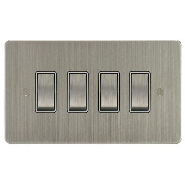 Focus SB Ambassador ASN11.4W 4 gang 20 amp 2 way rocker switch in Satin ...