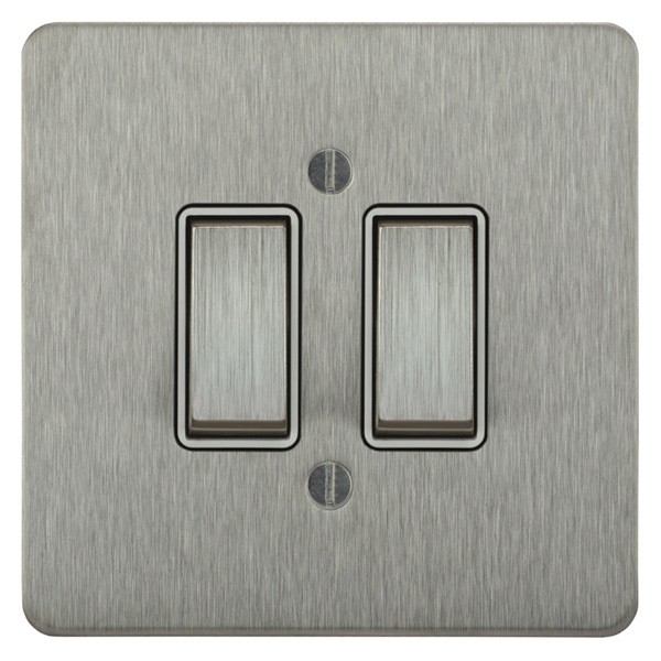 Focus SB Ambassador ASS11.2W 2 gang 20 amp 2 way rocker switch in Satin ...