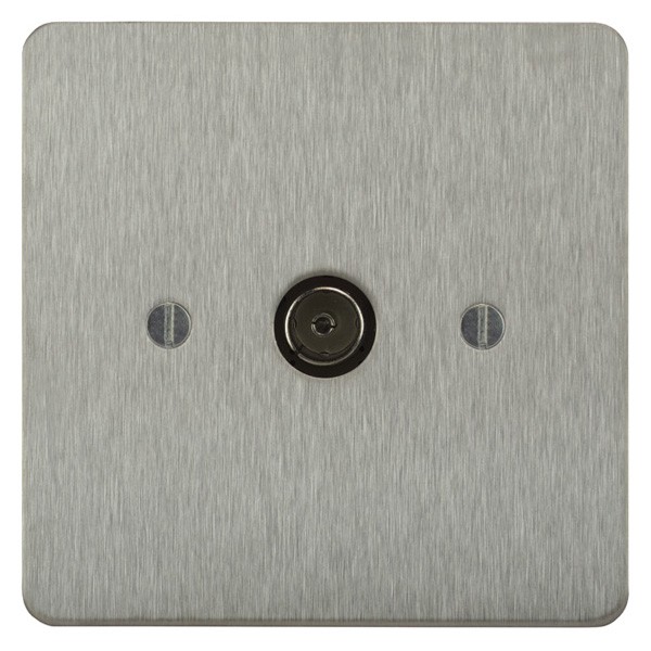 Focus SB Ambassador ASS23.1 1 gang isolated co-axial TV socket in Satin ...