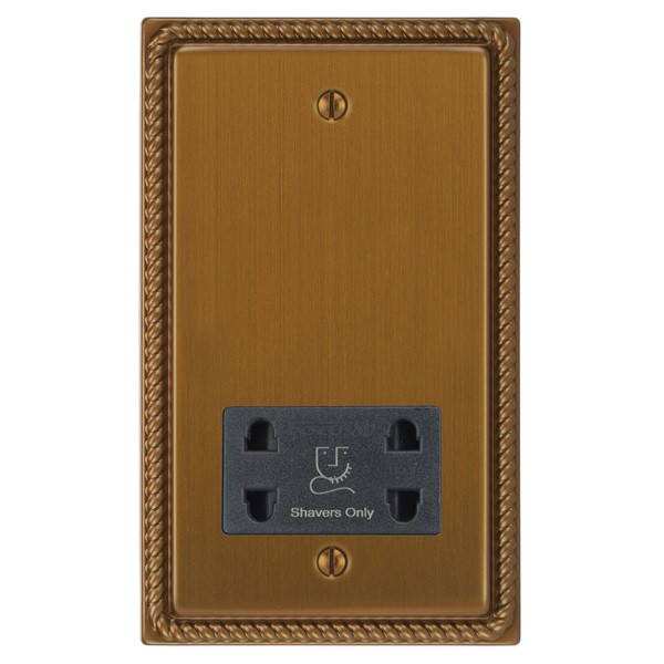 Focus SB Georgian GBA36.1B shaver socket (110/240V) in Bronze Antique ...