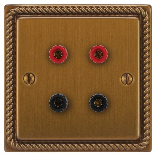 Focus SB Georgian GBA67.2 2 gang speaker outlet (2 red 2 black 4mm ...