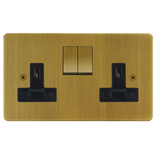 Focus SB Horizon HAB18.2B 2 gang 13 amp switched socket in Antique ...