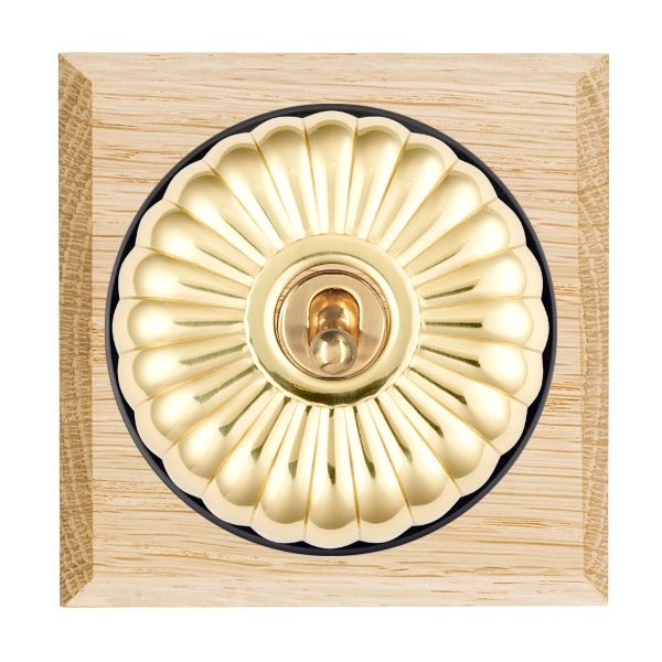 Hamilton Bloomsbury Chamfered Light Oak 1 Gang 20AX Intermediate Toggle ...