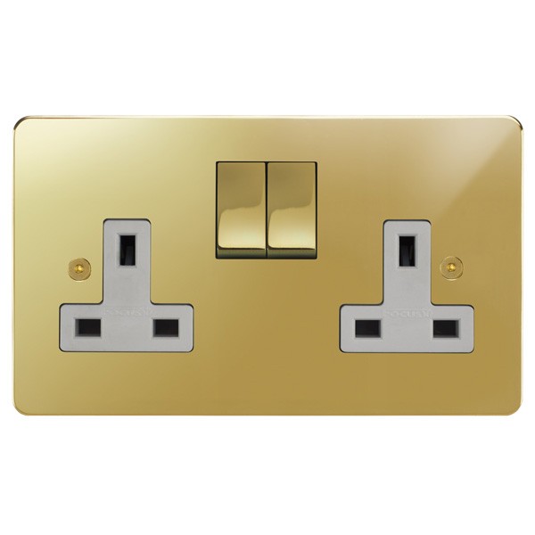 Focus SB Horizon HPB18.2W 2 gang 13 amp switched socket in Polished ...